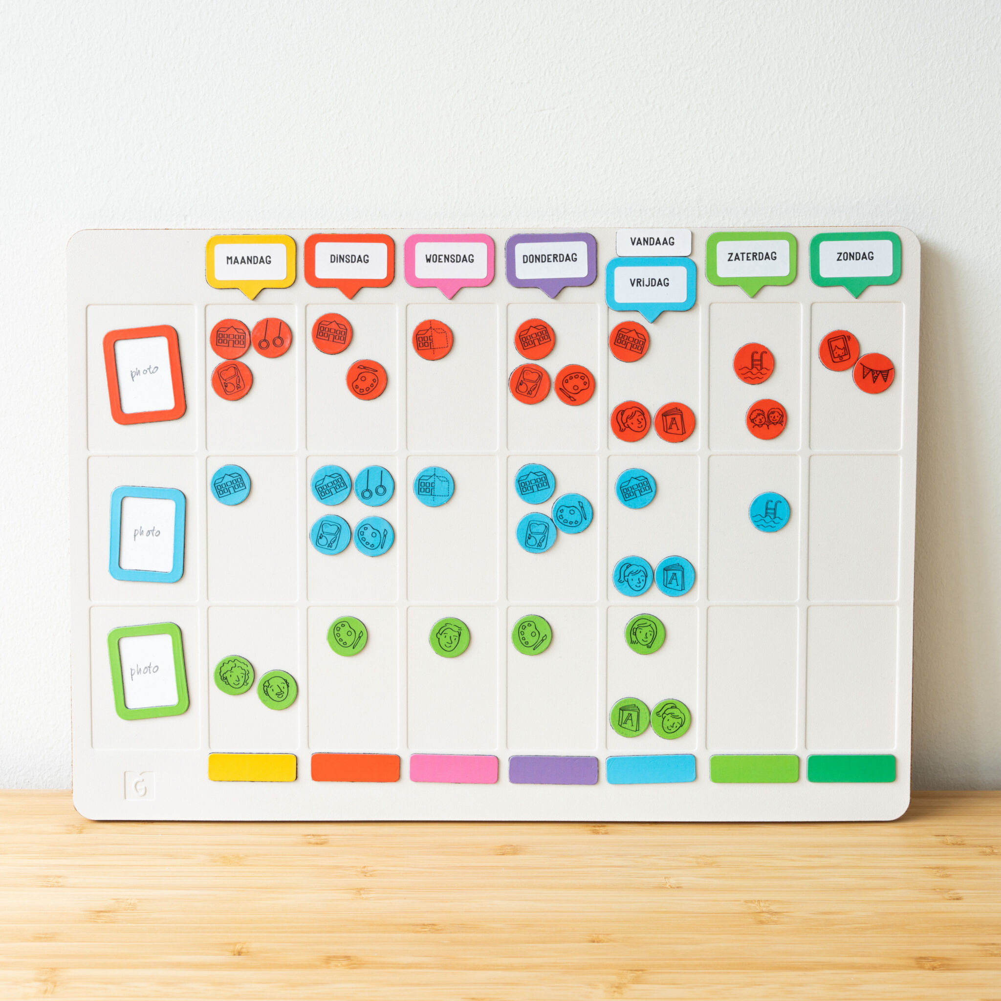 Weekplanner voor kinderen met pictogrammen